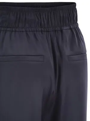 Brunello Cucinelli Track Trousers In Stretch Silk Satin - Multicolor