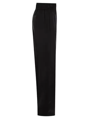 Brunello Cucinelli Track Trousers In Stretch Silk Satin