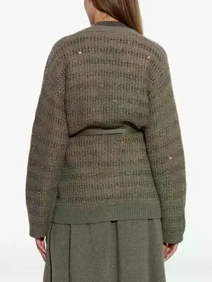 Fabiana Filippi Sequin-embellished Belted Cardigan