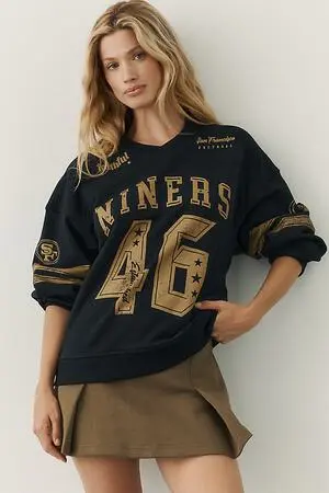 THE WILD COLLECTIVE Nba 100% Cotton V-neck Pullover