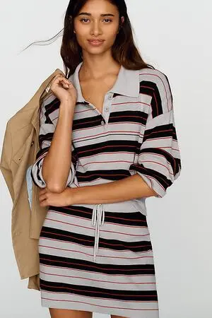 Maeve Long Sleeve Rug Shirt - Grey Pattern