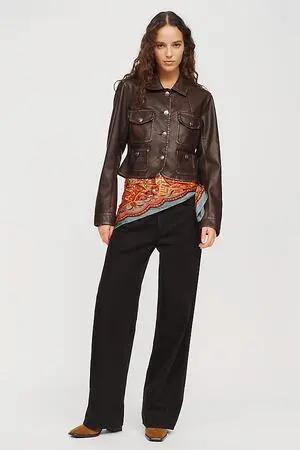 PILCRO Mare Shrunken Faux Leather Jacket