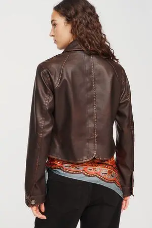 PILCRO Mare Shrunken Faux Leather Jacket