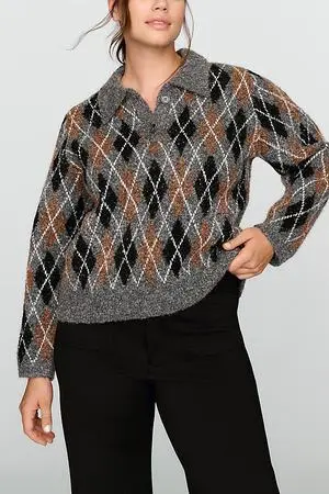 English Factory Plus Argyle Collared Sweater