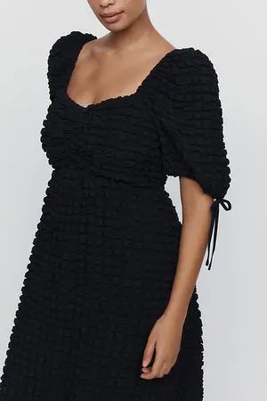 English Factory Plus Puff Sleeve Midi Dress
