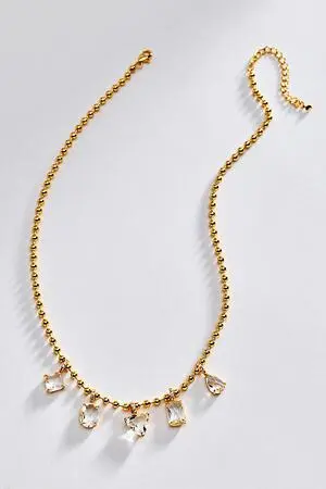 Anthropologie Mixed Stone Necklace Clear