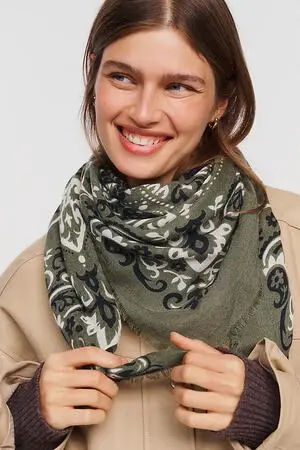 MAISON LECOMTE FLAMENT Cashmere Scarf - Olive