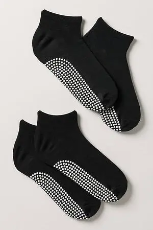 STEMS Ankle Grip Socks, Set Of 2 Black