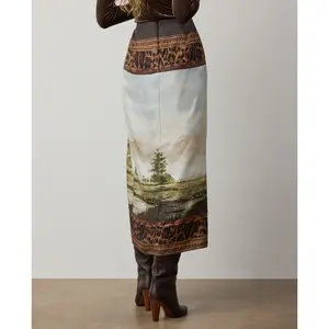 Ralph Lauren Debbie Scenic-print Silk Twill Skirt