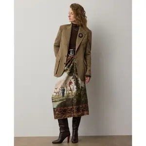 Ralph Lauren Debbie Scenic-print Silk Twill Skirt