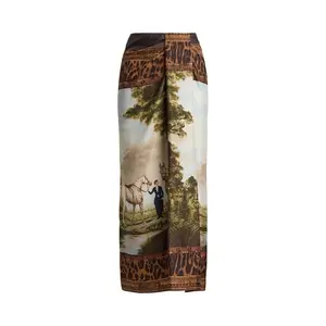 Ralph Lauren Debbie Scenic-print Silk Twill Skirt
