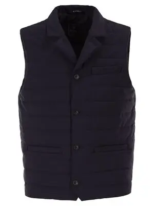FAY Quilted Stretch Nylon Waistcoat - Blue