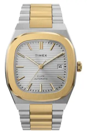 Timex® E Line Automatic Bracelet Watch - Silver/blue