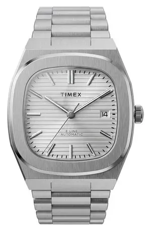 Timex® E Line Automatic Bracelet Watch - Silver/white