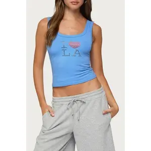 EDIKTED I Heart La Tank Top - Blue