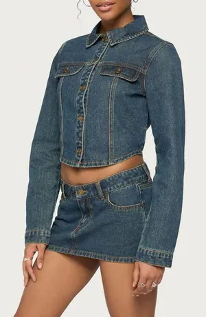 EDIKTED Dayla Cropped Denim Jacket