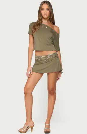 EDIKTED Feeva Studded Mini Skort