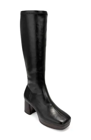 Aerosoles Sasha Faux Leather Platform Tall Boot - Black