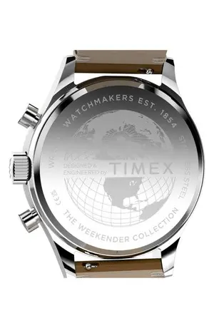 Timex® Weekender Chronograph Leather Strap Watch