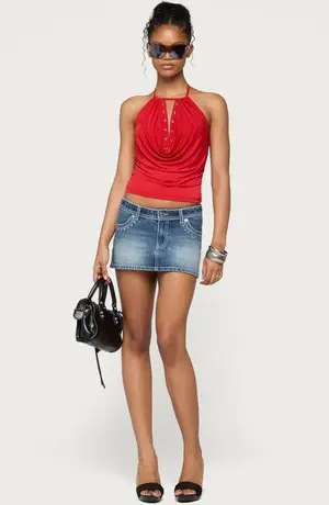 EDIKTED Sania Grommet Cutout Halter Top