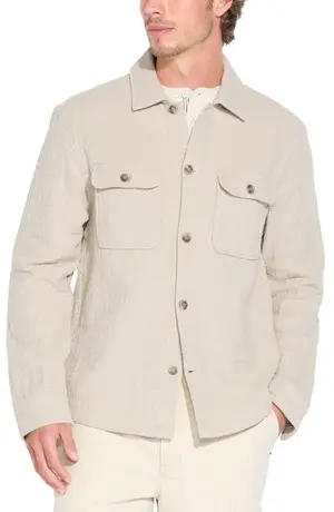 CIVIL SOCIETY Durbin Cotton & Linen Seersucker Button-up Shirt - Ecru