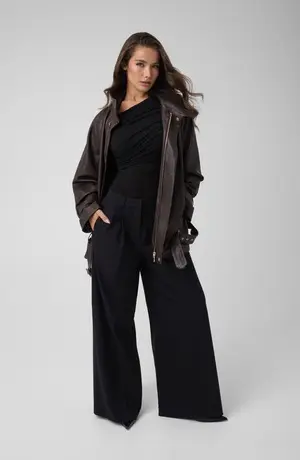 Guess Belted Leather Jacket