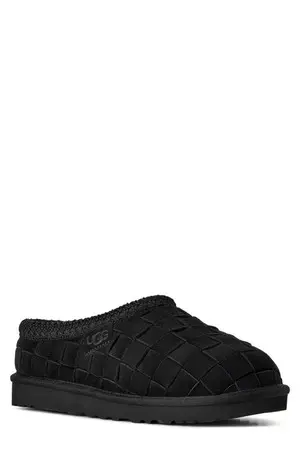UGG Tasman Woven Leather Slipper - Black