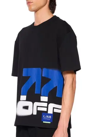 L/AB C/O OFF-WHITE Off Stacked Cotton Graphic T-shirt
