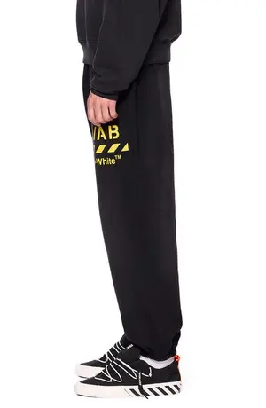 L/AB C/O OFF-WHITE Diag Garment Cotton Washed Joggers - Black
