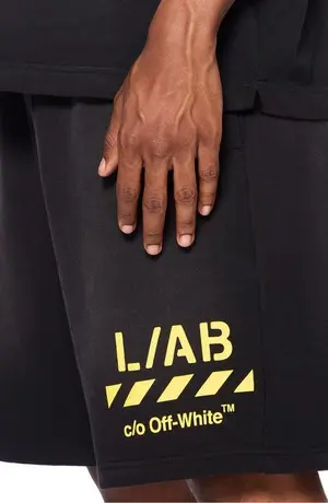 L/AB C/O OFF-WHITE Diag Garment Wash Shorts
