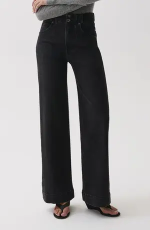PISTOLA Lana Double Button High Waist Wide Leg Jeans