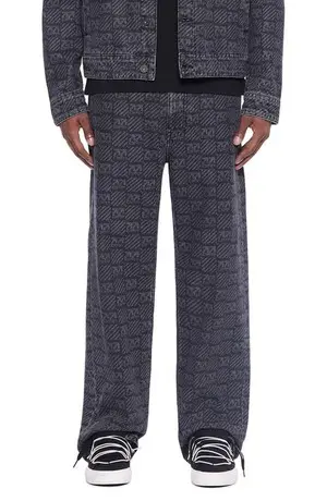 L/AB C/O OFF-WHITE Logo Print Jeans - Black