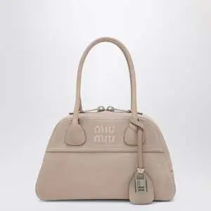 Miu Miu Small Vivant Bag In Opale Pink Nappa Leather - Cream