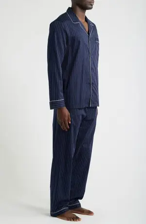 Majestic International Chalkstriped Sateen Pajamas