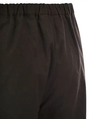 Max Mara Smmfloria Virgin Wool Stretch Trousers With Drawstring Waist - Brown