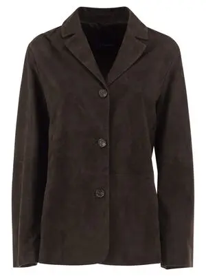 Max Mara Smmancora Single-breasted Suede Jacket - Brown