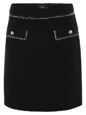 FAY Wool Short Skirt - Black