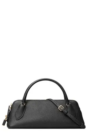 Tory Burch Lock Leather Top Handle Bag - Black
