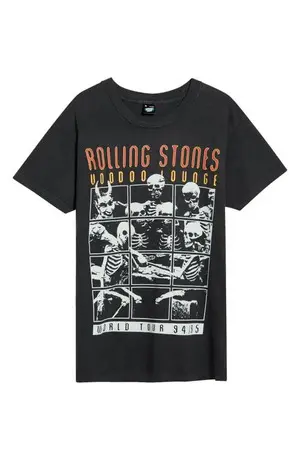 SCREEN STARS BEST Rolling Stones Cotton Graphic T-shirt - Aged Black