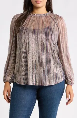 SUGARLIPS Metallic Top - Pink Multi
