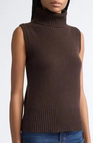 Veronica Beard Mazzy Cashmere Shell - Espresso