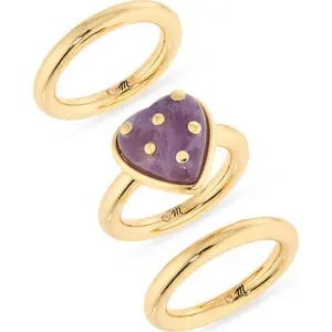 Madewell Polka-dot Heart Stacking Ring - Amethyst