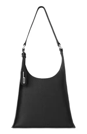 BEHNO Winnie Pebbled Leather Shoulder Bag - Black