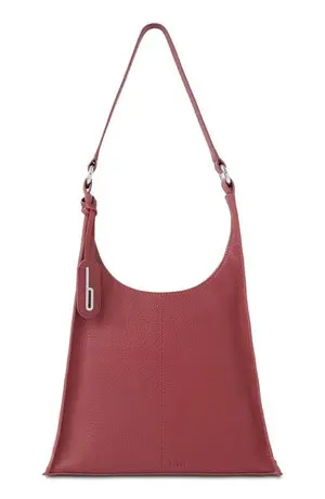 BEHNO Winnie Pebbled Leather Shoulder Bag - Cherry
