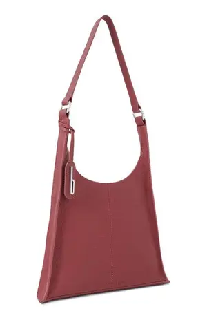 BEHNO Winnie Pebbled Leather Shoulder Bag - Cherry