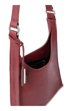 BEHNO Winnie Pebbled Leather Shoulder Bag - Cherry