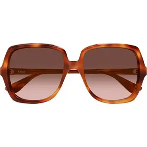 Chloé 59mm Square Gradient Sunglasses - Havana