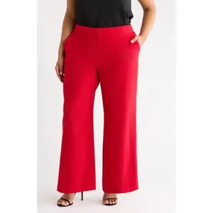 TAHARI ASL Wide Leg Career Pants - Lipstick