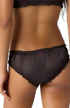 Free People Sleigh All Day Ruched Bikini Briefs - Deep Fudge