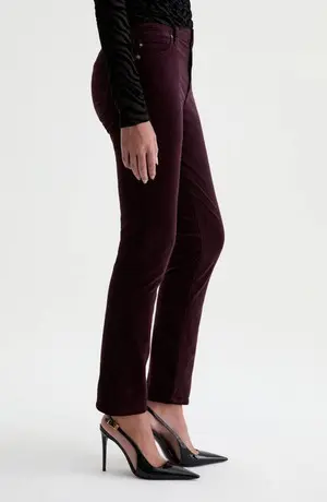 Ag Mari Mid Rise Slim Straight Leg Velvet Jeans